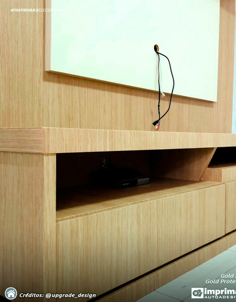 Adesivo Revestimento Texturizado para Painel de TV e Rack Madeira Carv ...