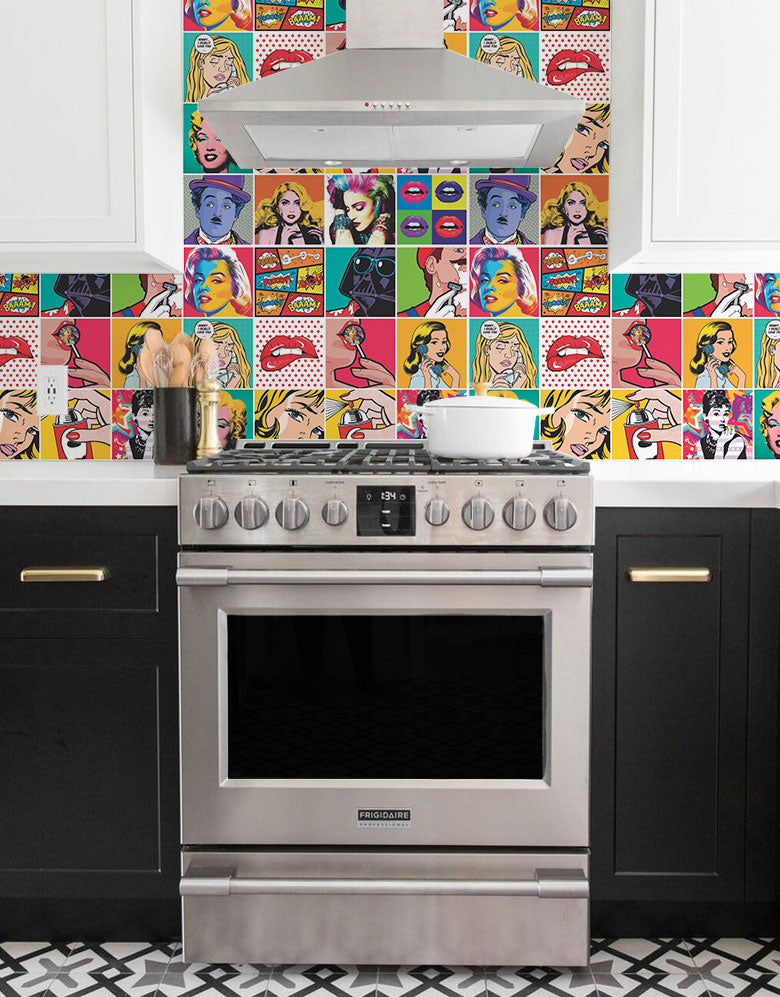 Papel de Parede Adesivo Azulejo Pop Art – PG Adesivos